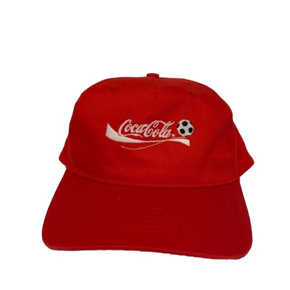 Accessories | Vintage Coca Cola Soccer Red Adjustable Hat | Poshmark